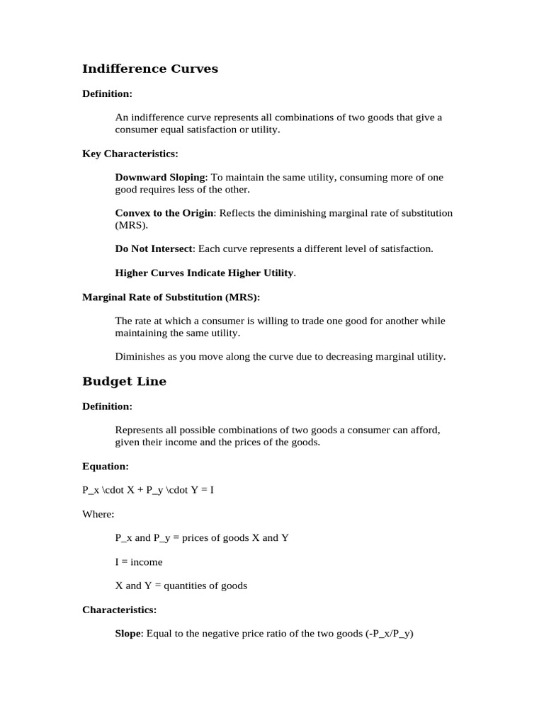 Chapter 31 Indifference Curves A Level | PDF | Utility | Economic Theories