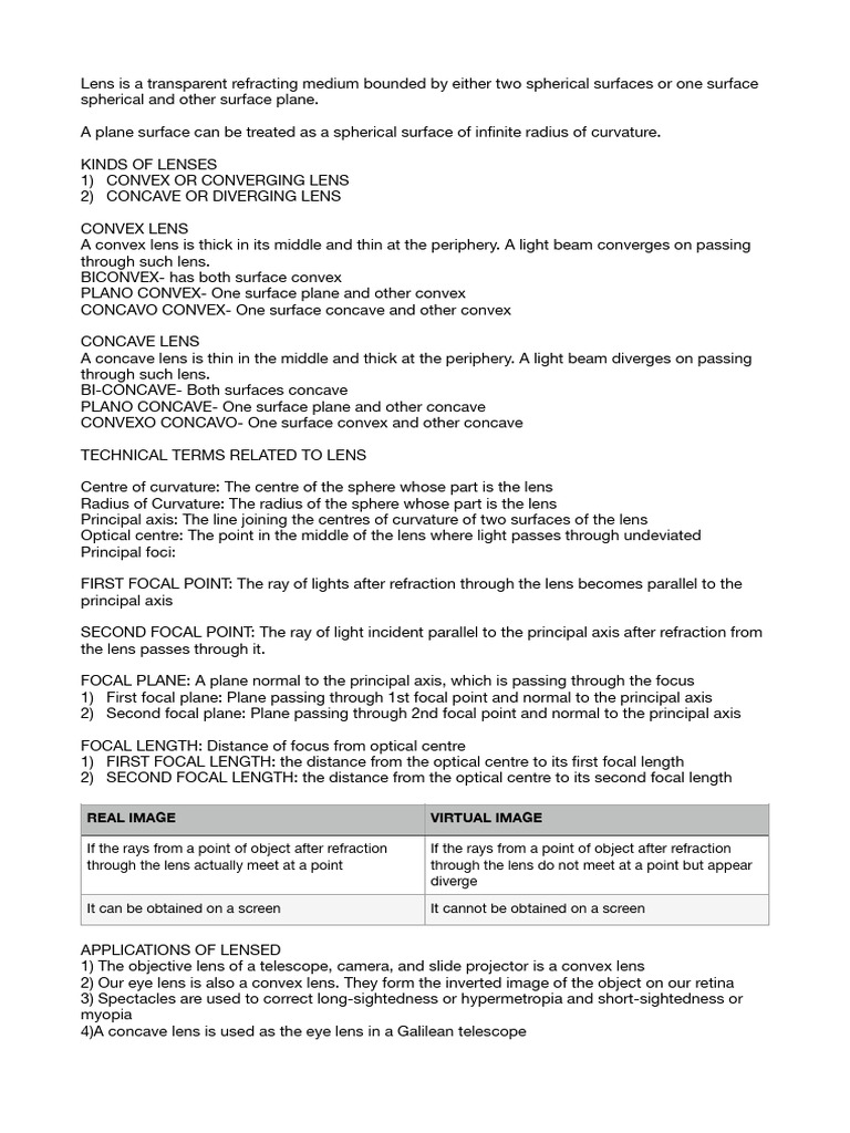 Refraction Through A Lens | PDF | Imaging | Lenses