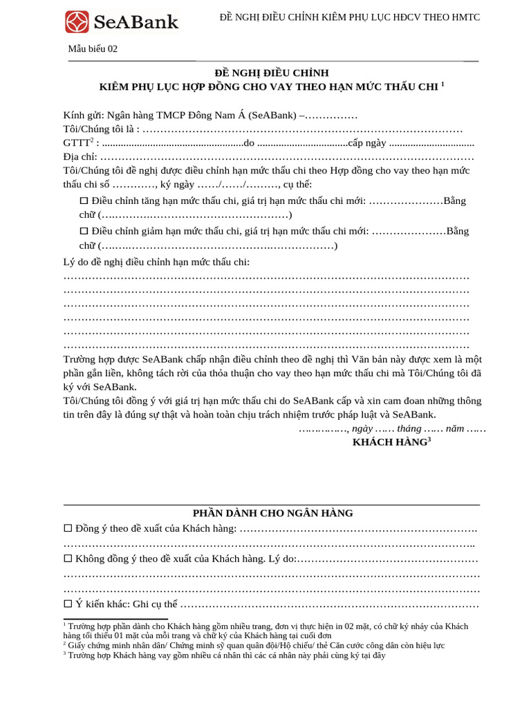 Mau Bieu 02 - de Nghi Dieu Chinh Kiem Phu Luc HDCV Theo HMTC | PDF