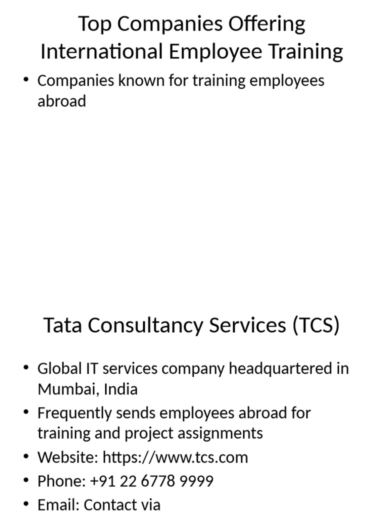 Top Companies International Training | PDF