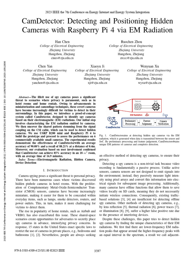 Detecting Hidden Cameras via EM Radiation | PDF | Software Defined ...