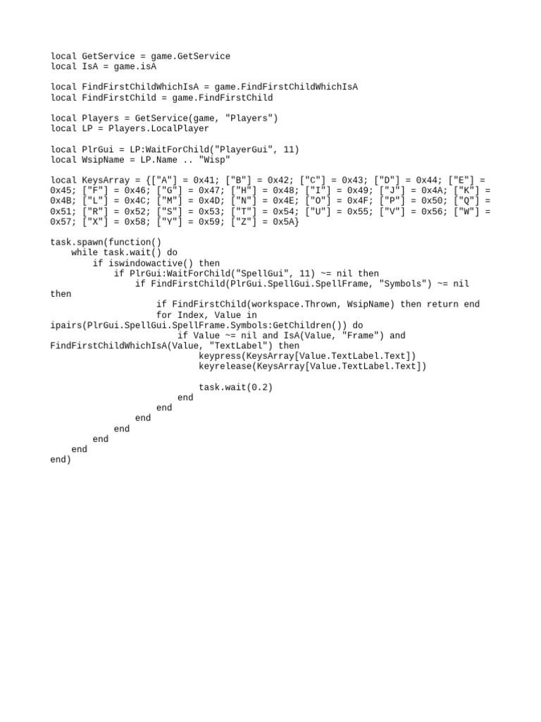 Deepwoken AUTO WISP SCRIPT | PDF