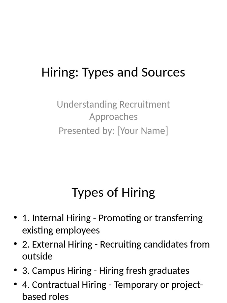Hiring Types and Sources | PDF