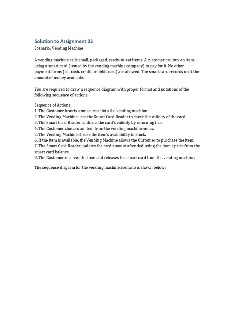 Sequence Diagram Assignment | PDF