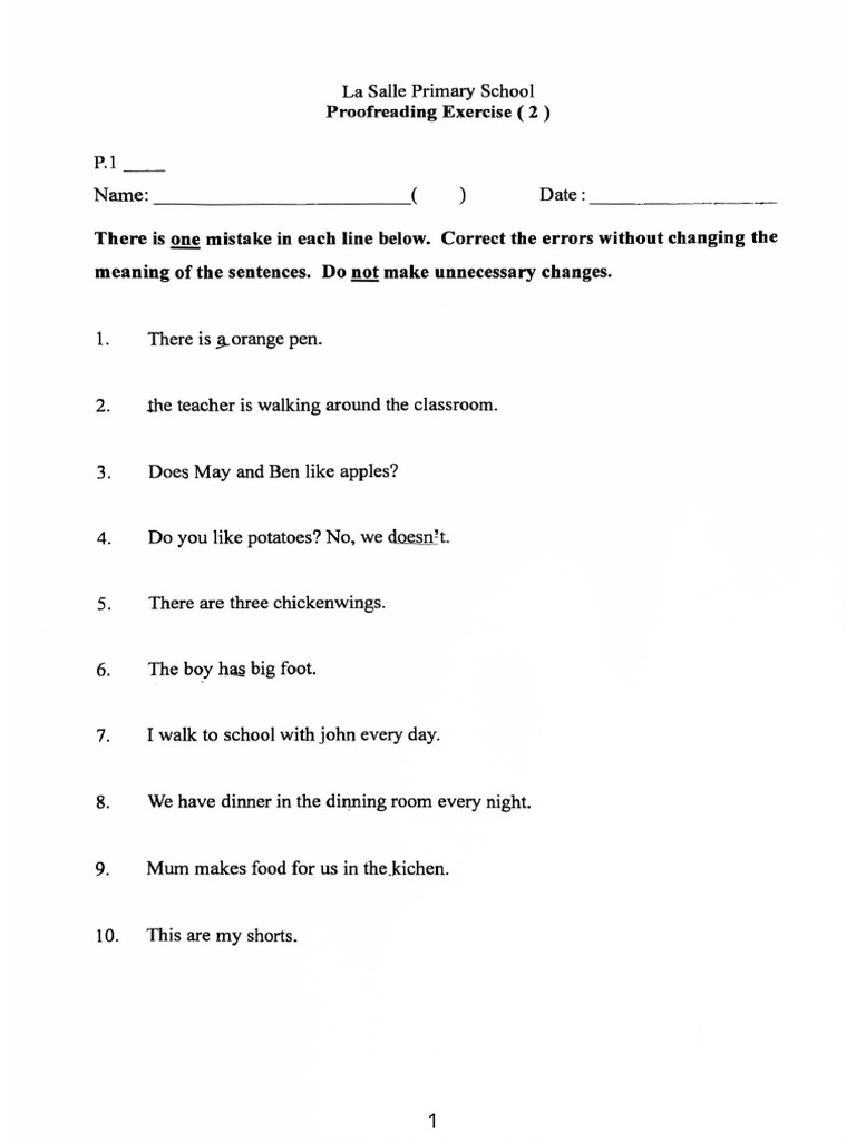 Proofreading Ex 2 Pdf