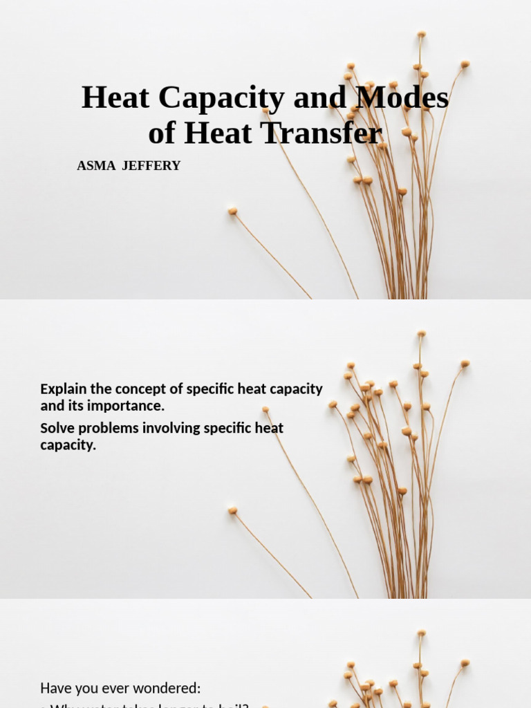Heat Capacity and Modes of Heat Transfer | PDF