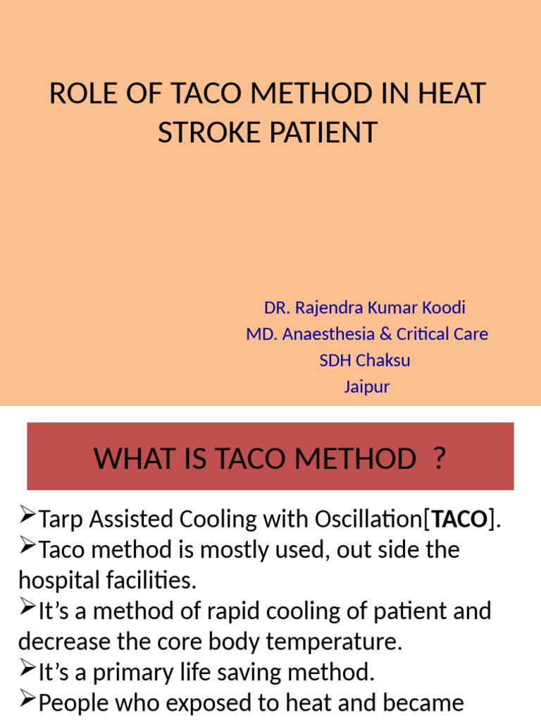 4 - Role of Taco Method in Heat Stroke Patient | PDF
