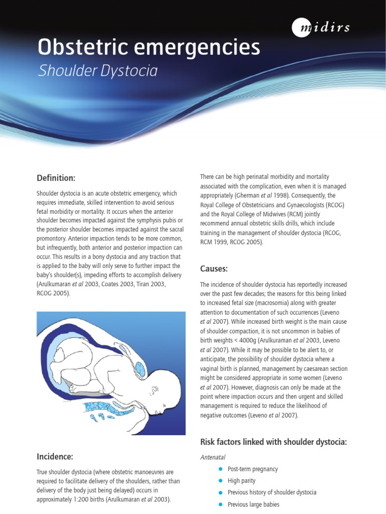 Obstetric Emergencies: Shoulder Dystocia | PDF | Obstetrics | Childbirth