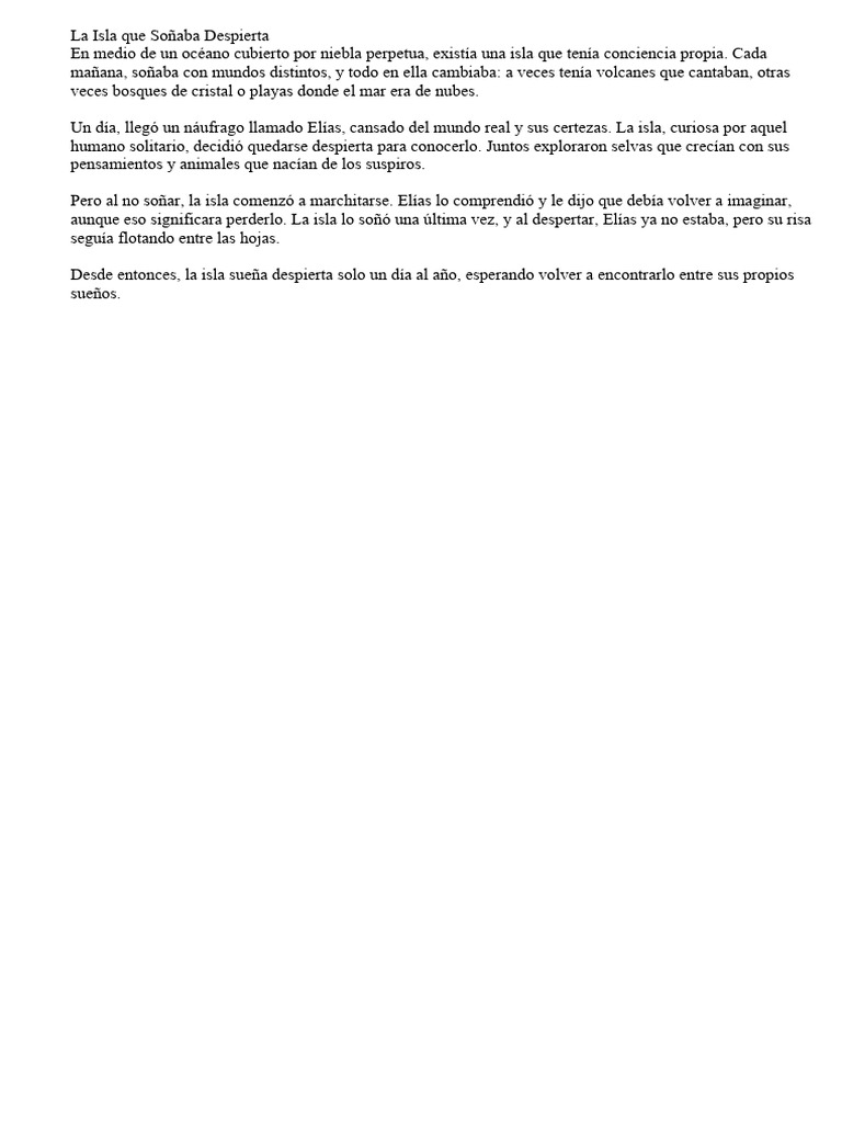 La Isla Que Soñaba Despierta | PDF