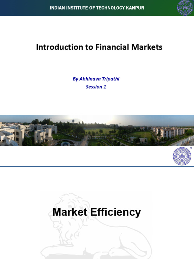 Financial Markets - Introduction W1 PPT - Unlocked | PDF | Market Maker ...