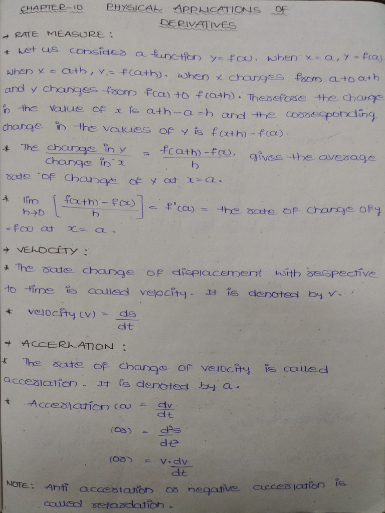 Physical Application of Derivatives | PDF