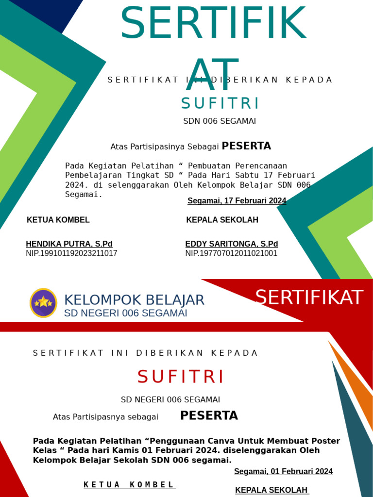 sertifikat Almida Yanti | PDF