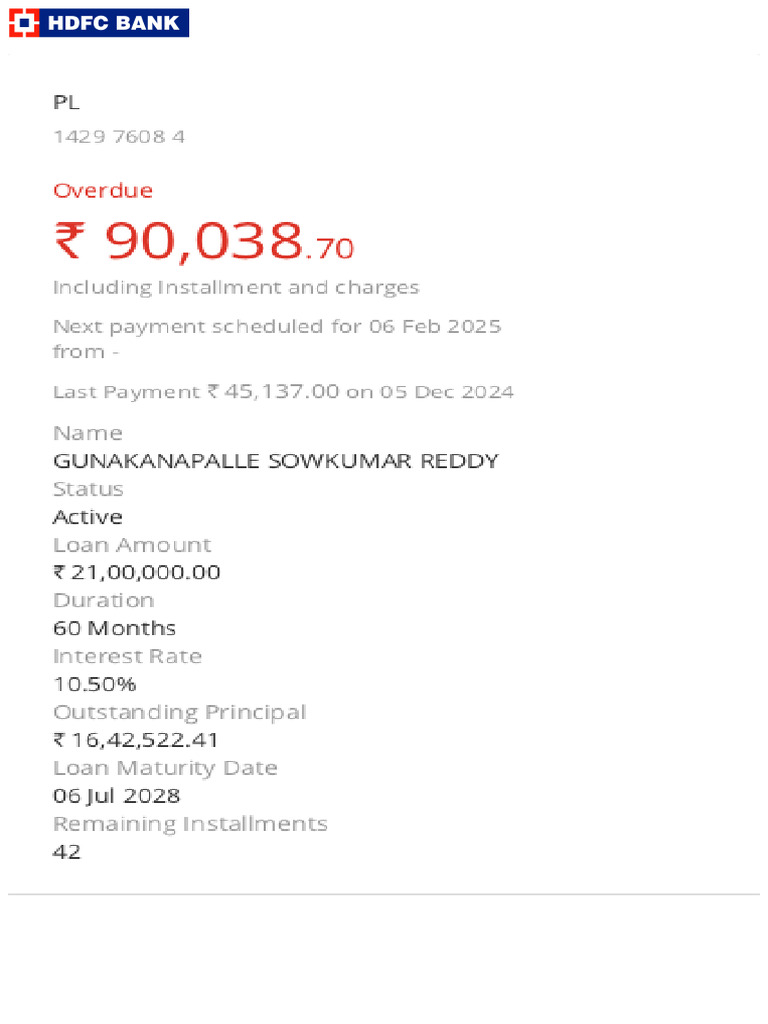 PERSONAL LOAN Summary - xxxxx6084 - 17-01-25 - 10.50 | PDF