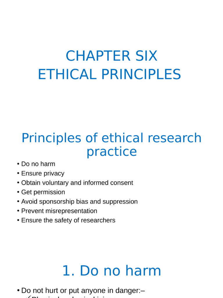 Chapter 7 Ethical principles | PDF