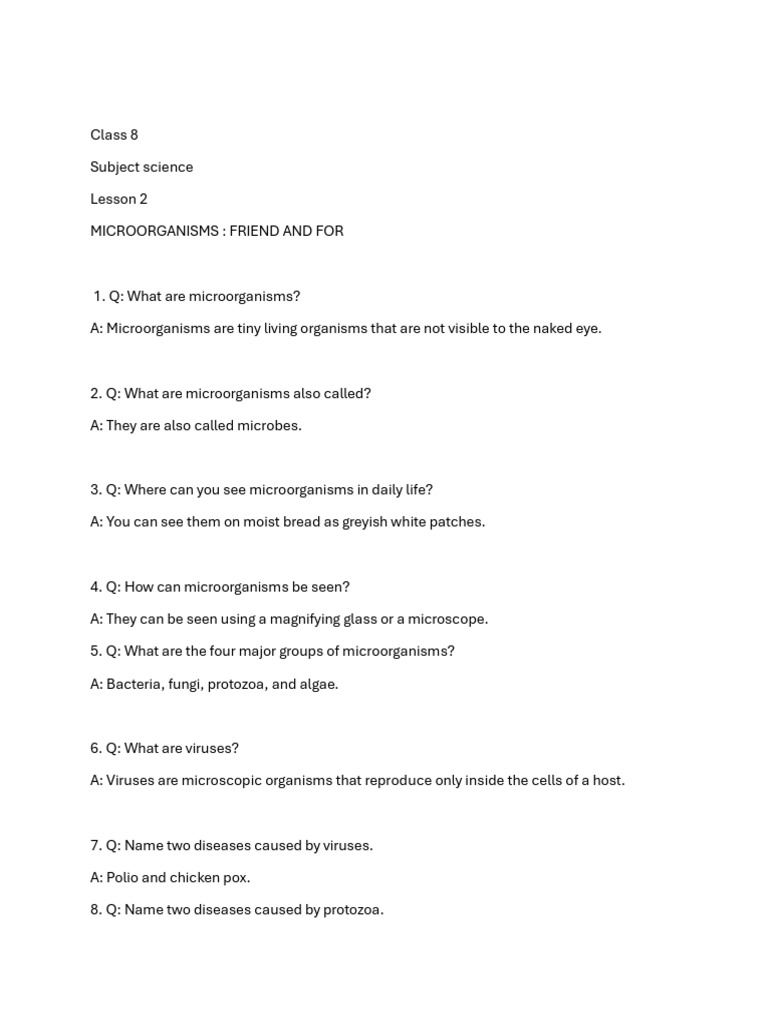 Science Lesson 2 Questions and Answers | PDF