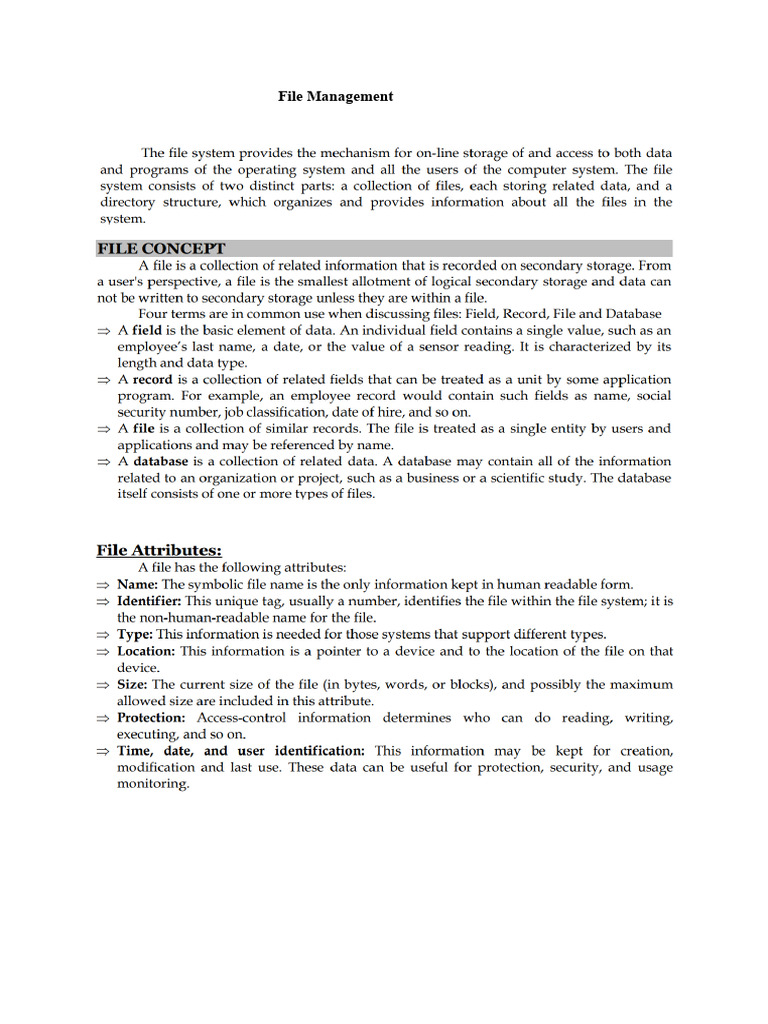 Module 5 File Management | PDF