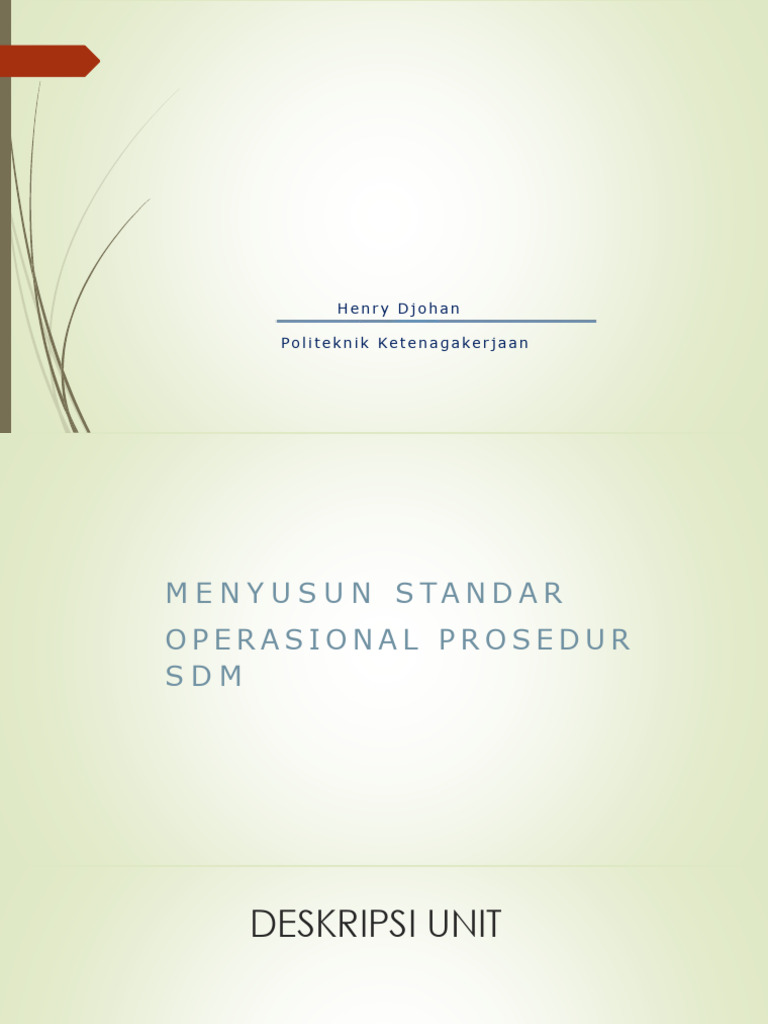Menyusun Sop MSDM 70sdm01 | PDF