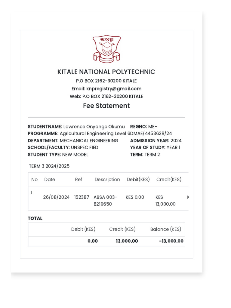 Kitale National Polytechnic | PDF