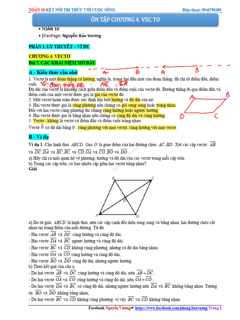 Ôn tập vecto | PDF