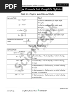 As Level Physics 9702 Formula Sheet | PDF