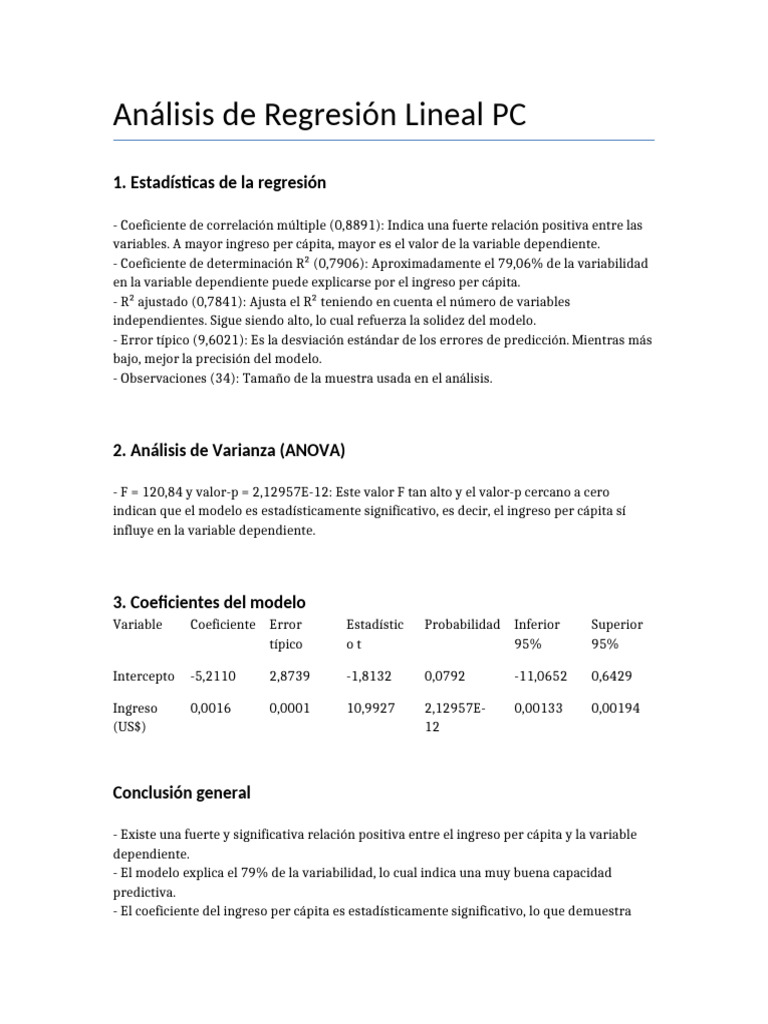 Analisis Regresion Lineal 2 | PDF