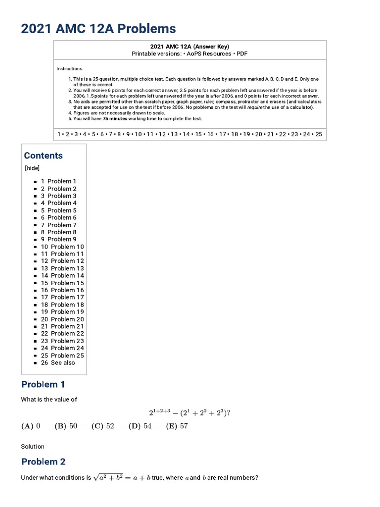 AMC 12 Y21 QP A | PDF