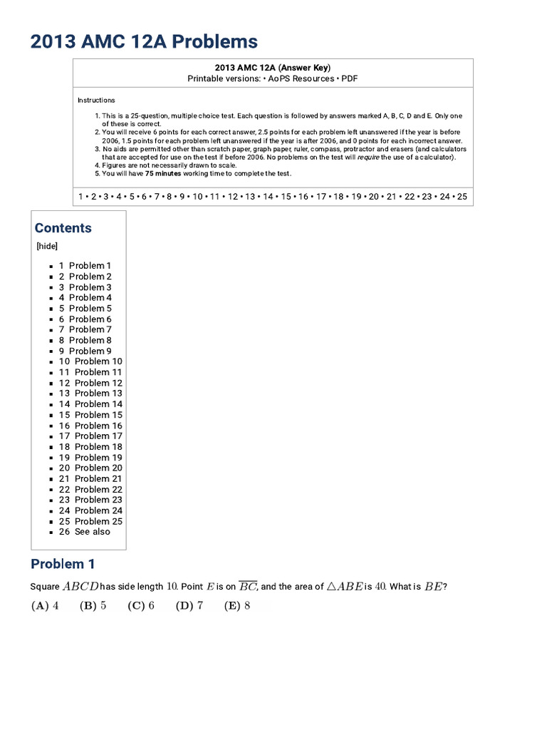 AMC 12 Y13 QP A | PDF