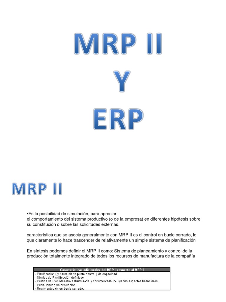 MRP II y ERP | PDF | Planificación de recursos empresariales | Sap Se