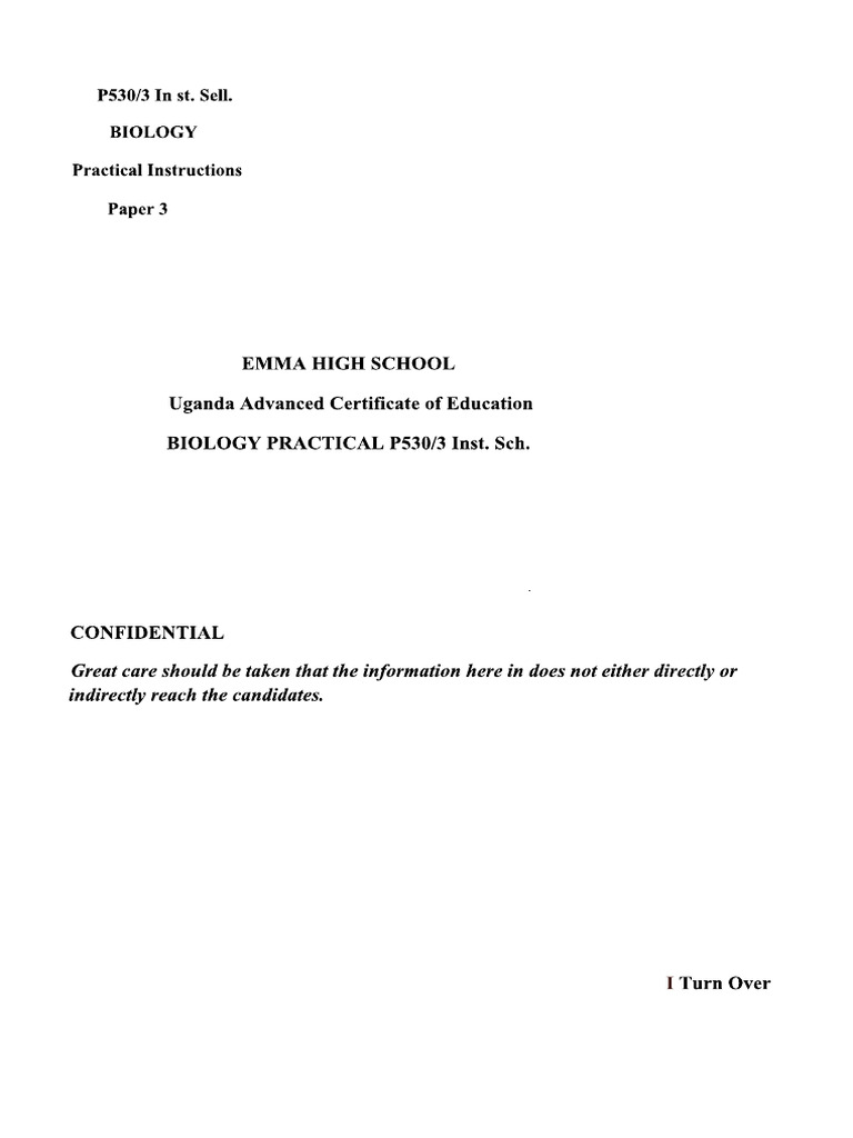 Ehs Bio Prac Confidential Eot1 | PDF