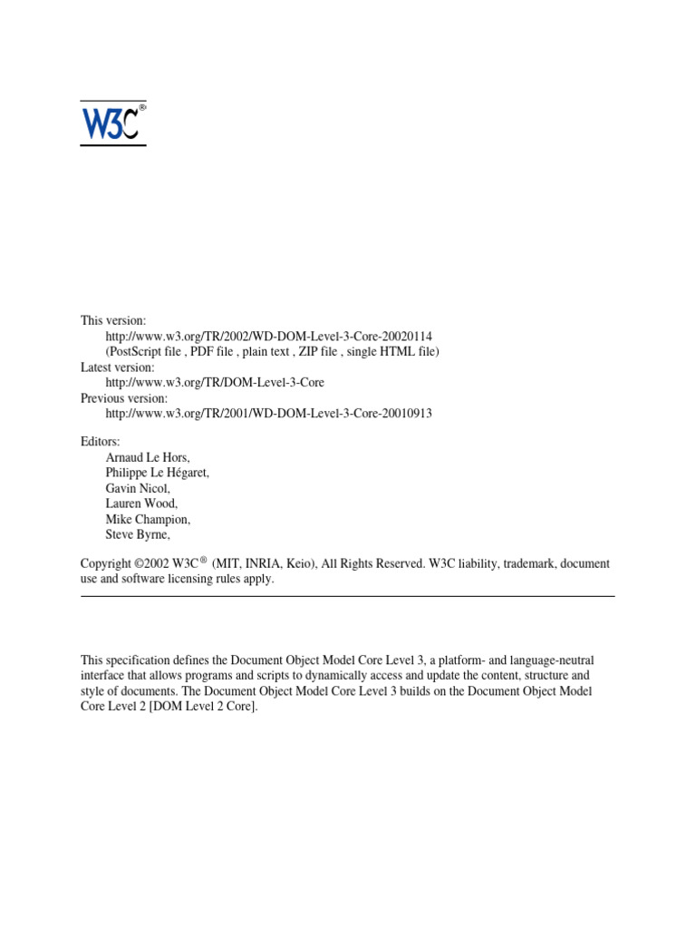 Previous_version | PDF | Document Object Model | Xml