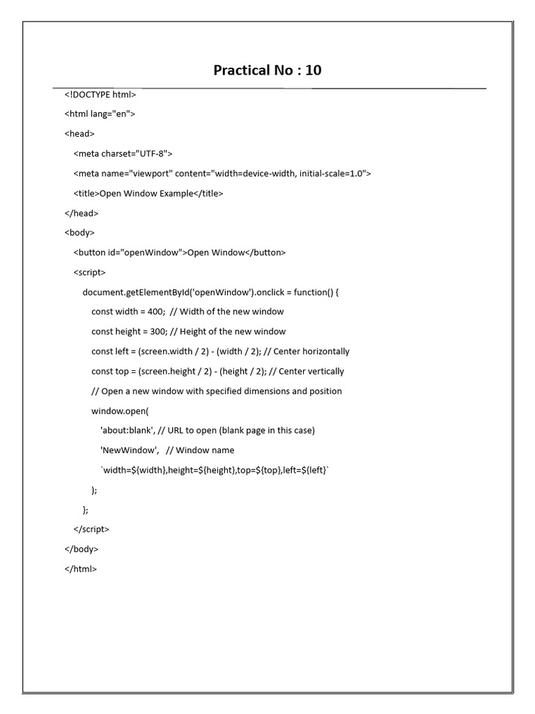 JS Practical 10 | PDF