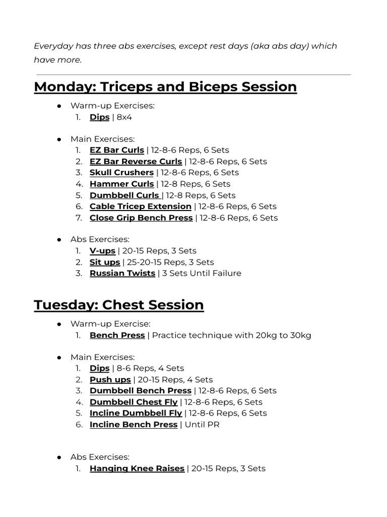 Workouthenejeejejejejejeejejrjrjr Routine | PDF | Anatomical Terms Of ...