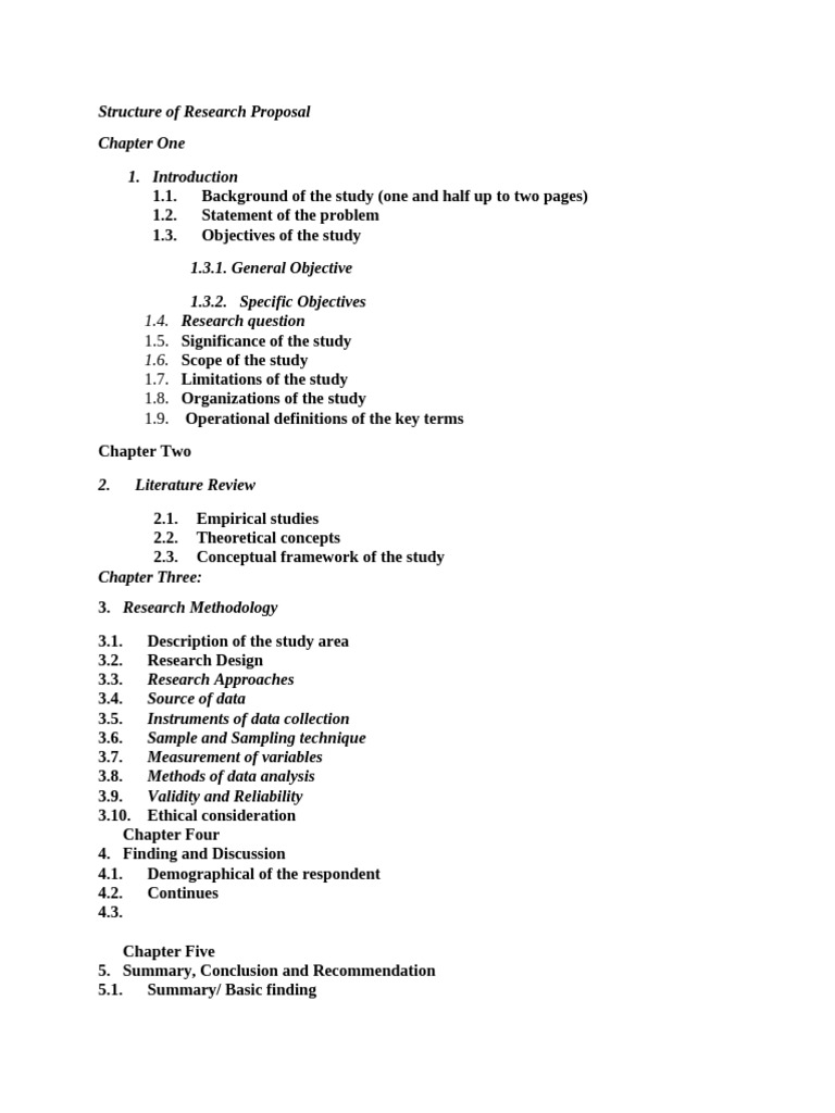 Structure of Research Proposal | PDF