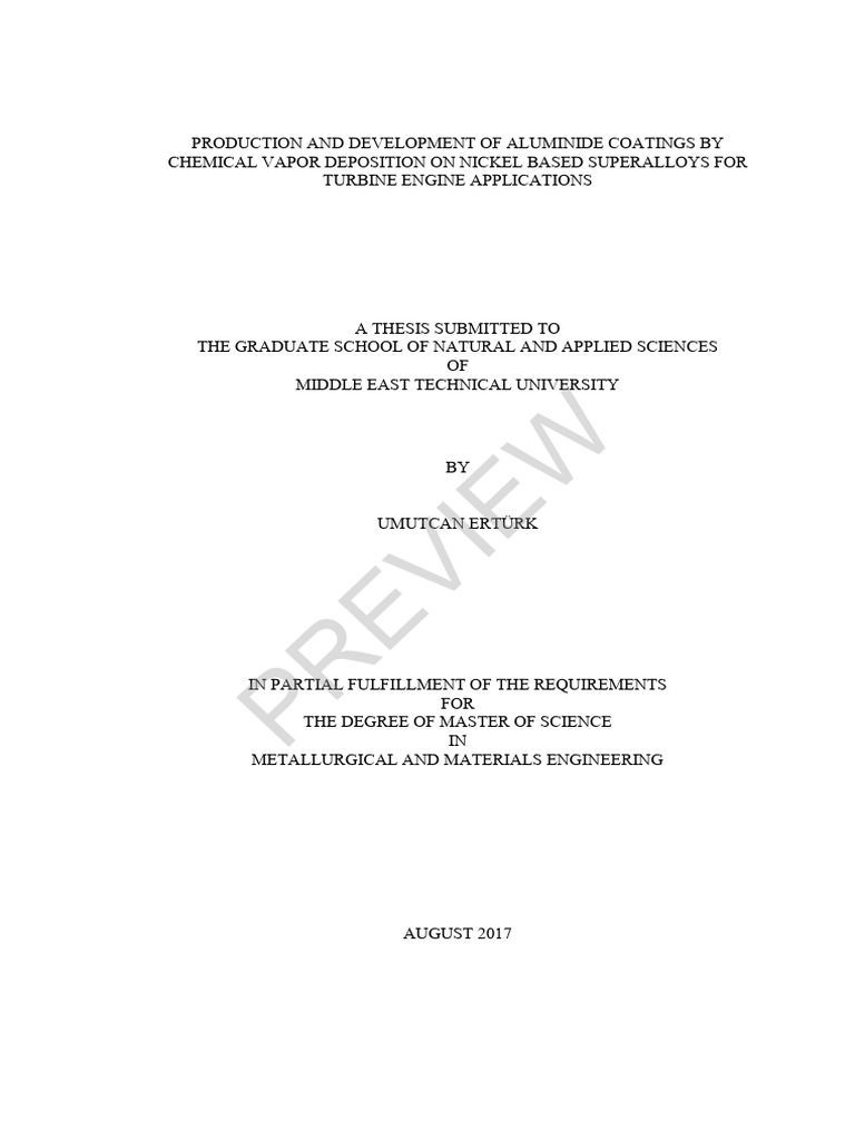 Production and Development of Aluminide Coatings by Chemical Vapor ...