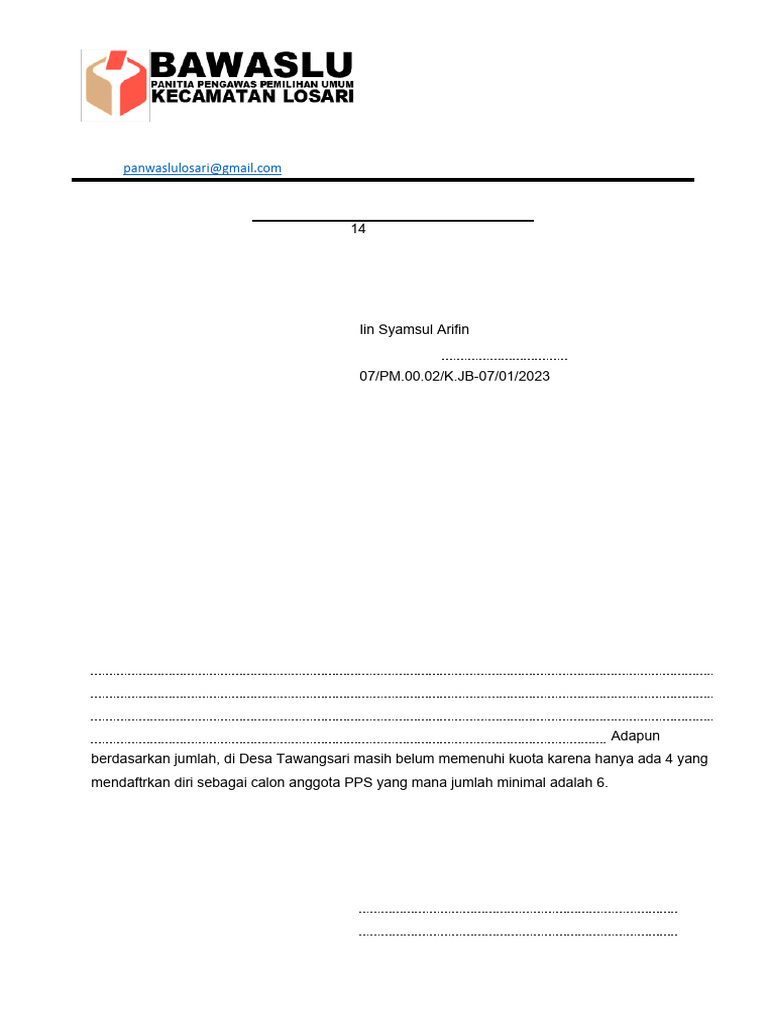 Contoh Laporan Hasil Pengawasan LHP REKRUTMEN PPS | PDF