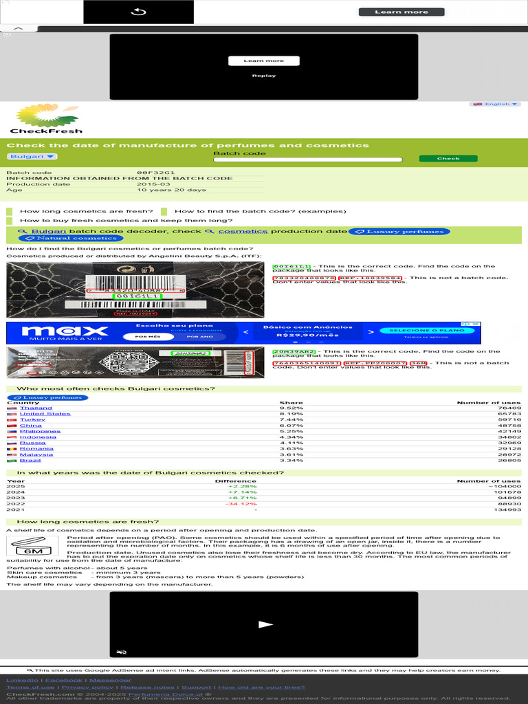 Bulgari Batch Code Decoder, Check Cosmetics Production Date | PDF ...