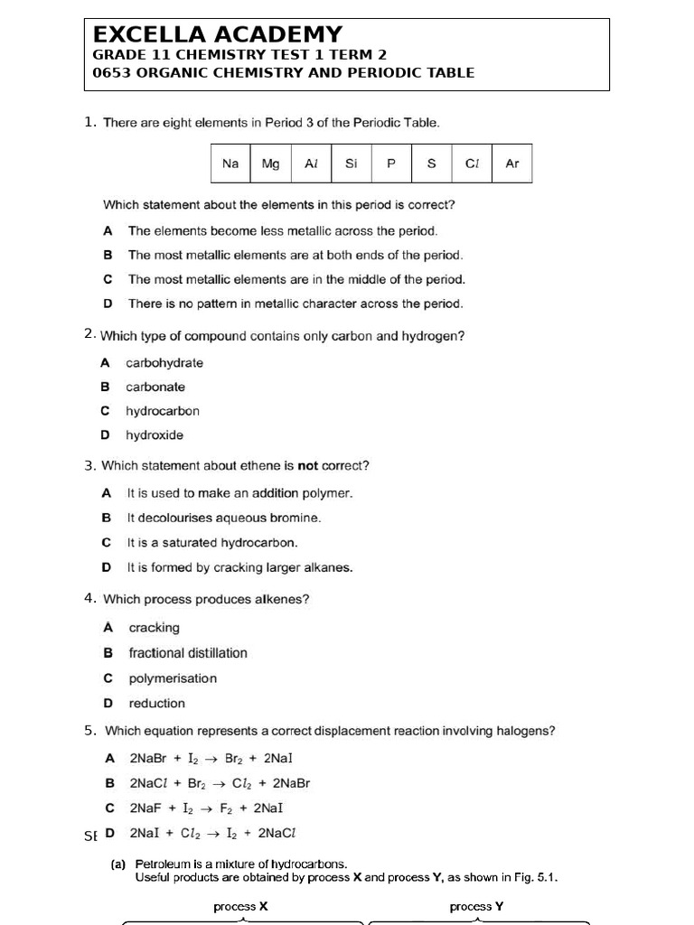 Combined Science Test 1 Term 2 Grade 11 | PDF