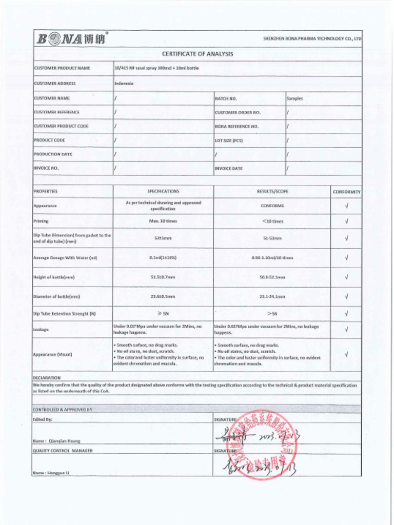 COA-18-415 R# Nasal Spray 100mcl + 10ml Bottle | PDF