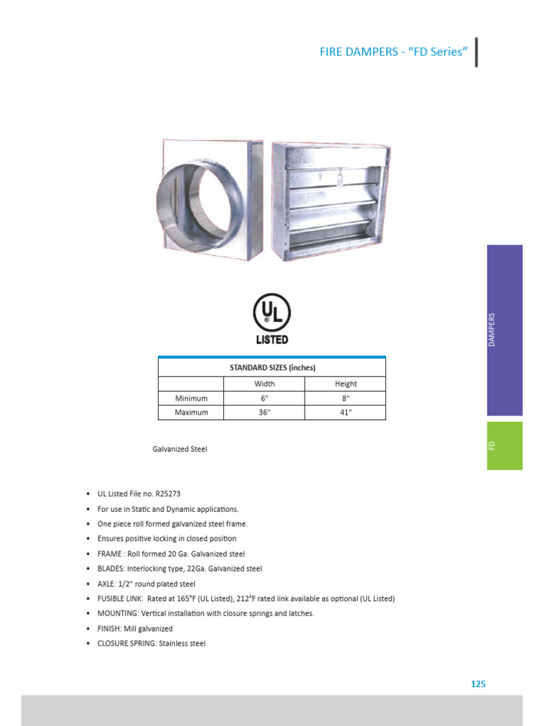 Golden Star Air Devices Catalog-Binder Fire Damper | PDF