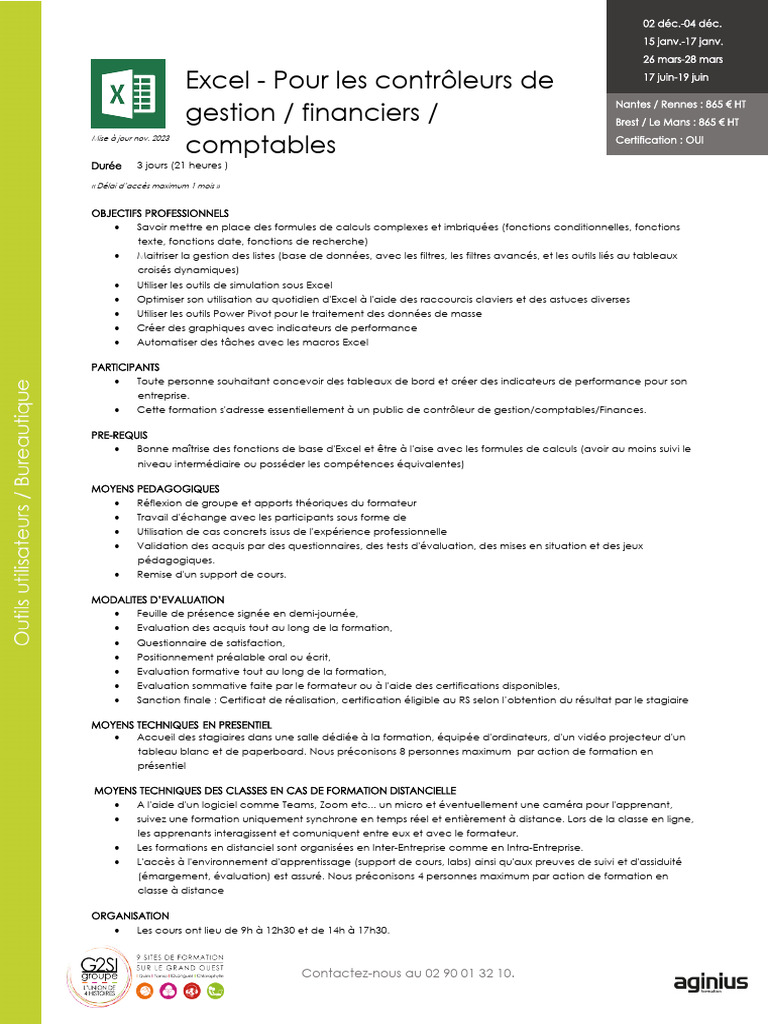 Formation Excel avancée pour financiers | PDF | Microsoft Excel | Macro ...