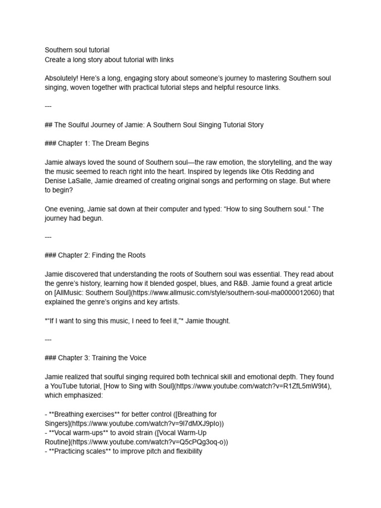 Southern Soul Singing Journey Guide | PDF | Singing | Soul Music