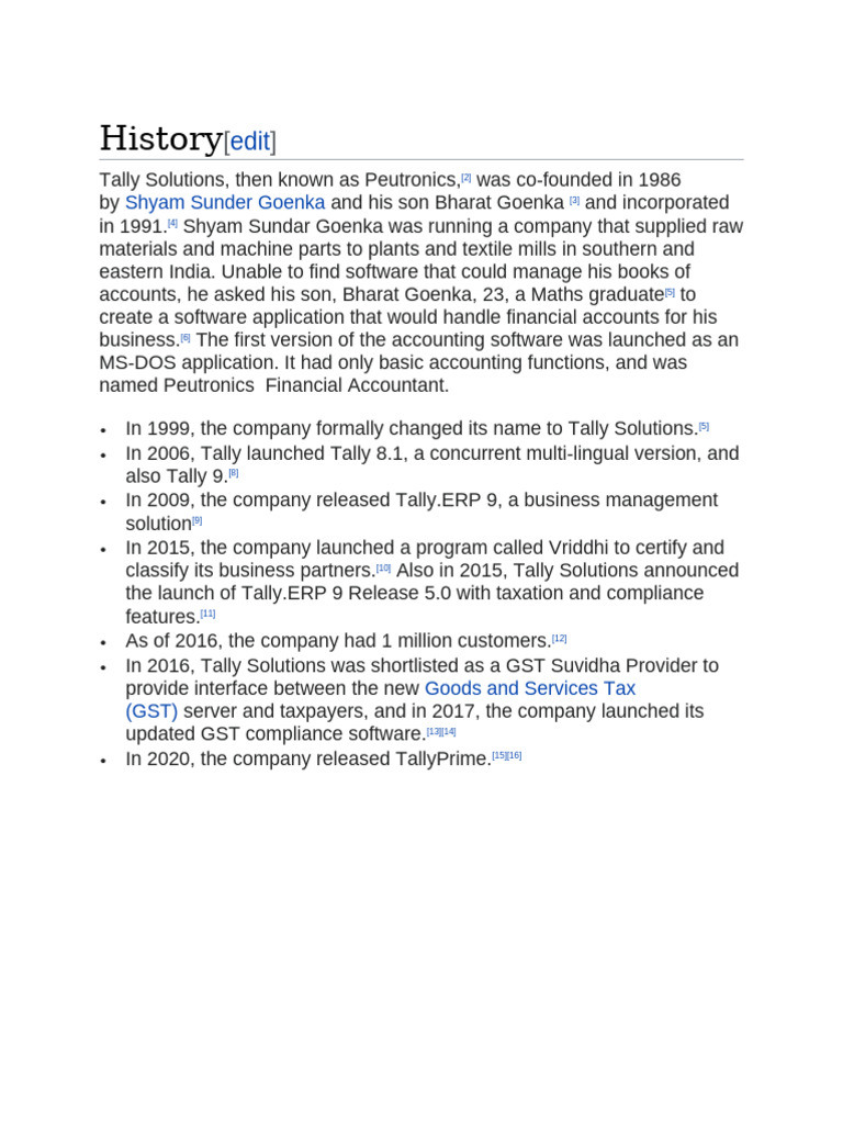 Tally History | PDF