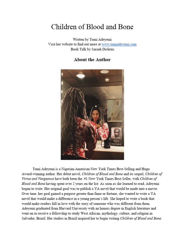Saraah Dickens-Children of Blood and Bone Book Talk | PDF