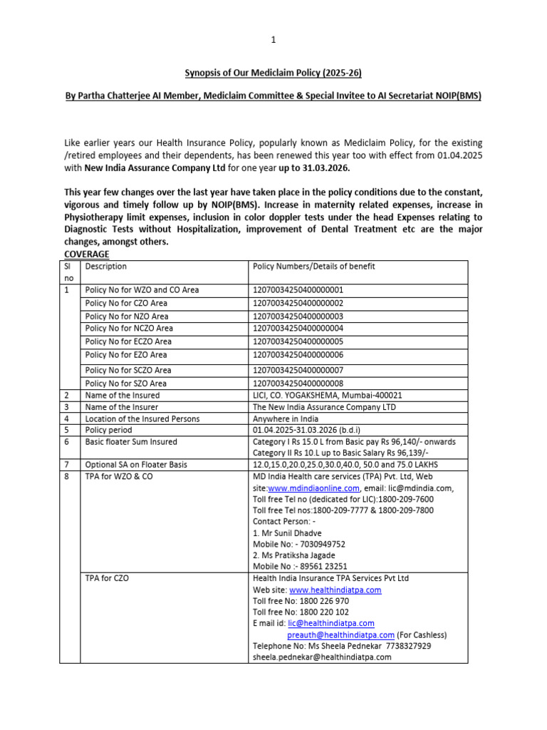 Mediclaim Policy Overview 2025-26 | PDF | Childbirth | Insurance