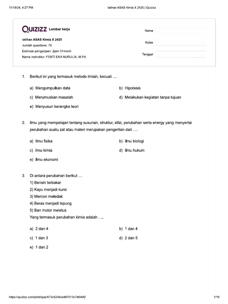 Latihan Asas 2425 - 1 | PDF