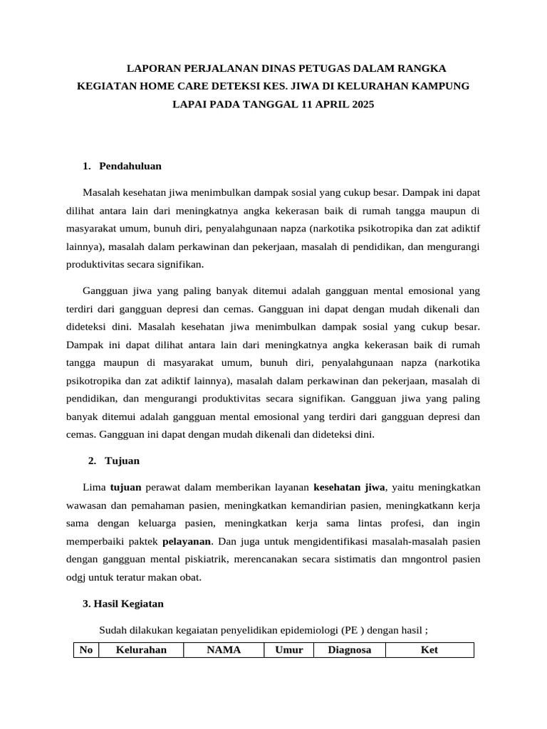 SPJ Jiwa Dan Laporan 11 Dan 12 April 2025 | PDF