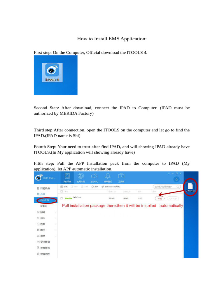 Install EMS App on iPad via iTools | PDF