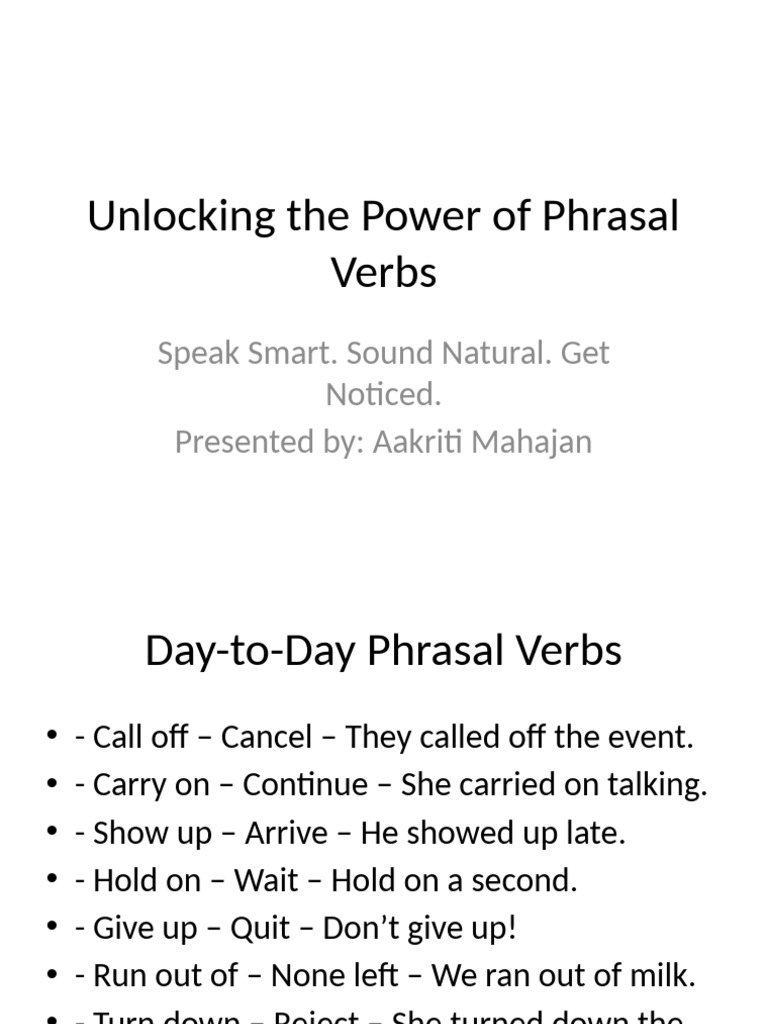 Phrasal Verbs Extended Presentation | PDF