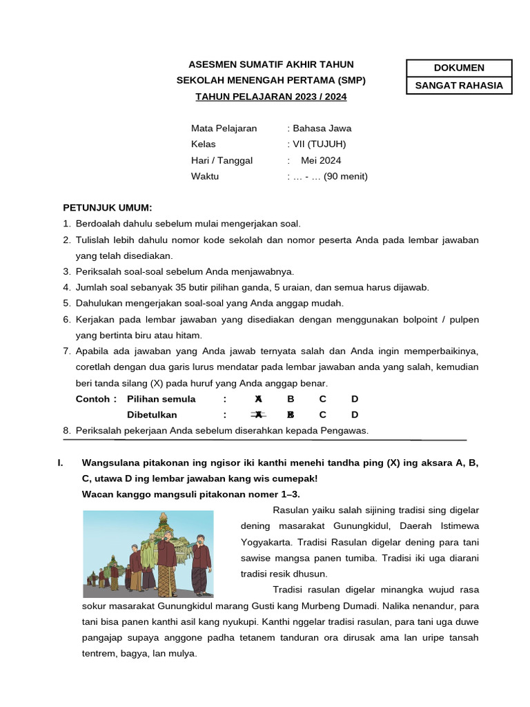 Soal Asat - 7 - 2023-2024 | PDF