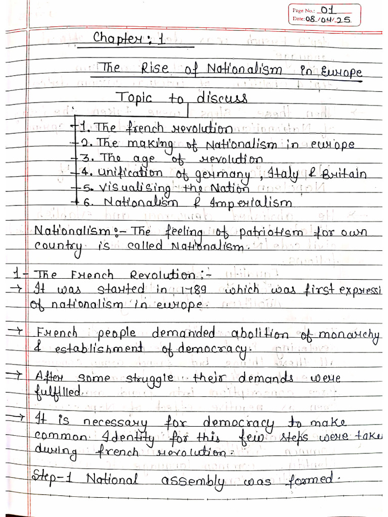 History Class X Ch1 The Rise of Nationalism in Europe | PDF